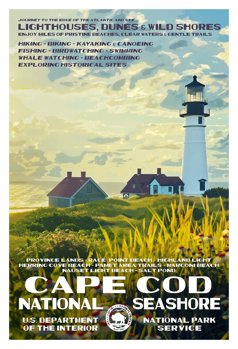 Cape Cod National Seashore Poster - Vintage, WPA-style Wall Art Print ...