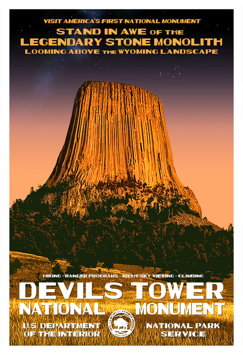 Postcards From Devils Tower Devils Tower National Monument Watercolor