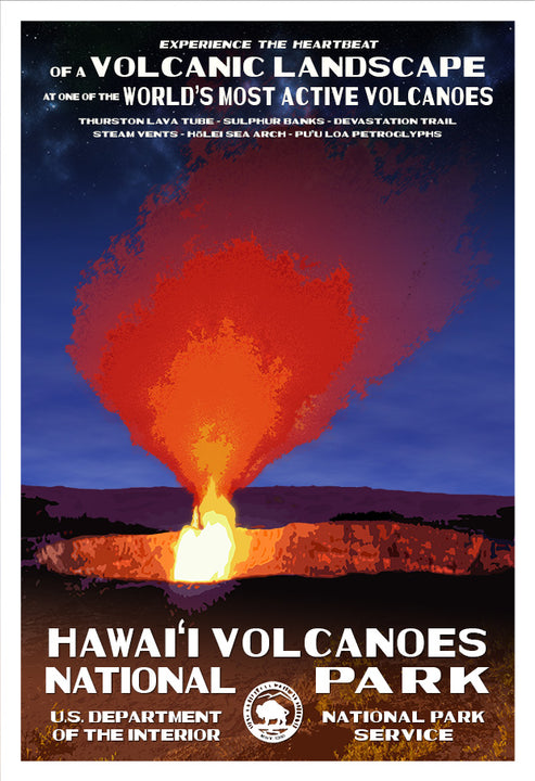 Hawaii Volcanoes National Park Poster | Hawaii Travel Poster – National ...