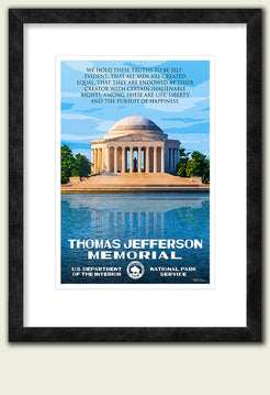 Thomas Jefferson Memorial Poster | Retro Travel Prints – National Park ...
