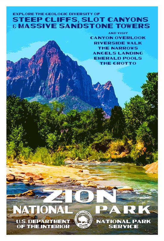 Zion National Park Poster | Zion National Park Wall Art – National Park ...